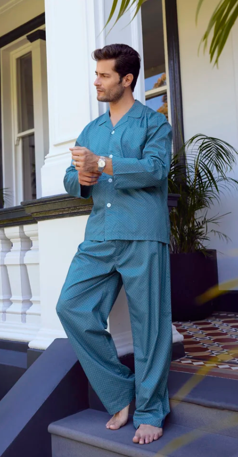 Contare Country Featherweight Pyjamas - Blue Copen Symbols – Kent + Lane